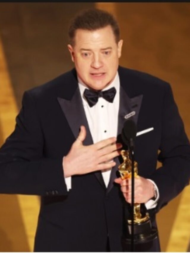Brendan Fraser win best actor Oscar award for the film The Whale ...